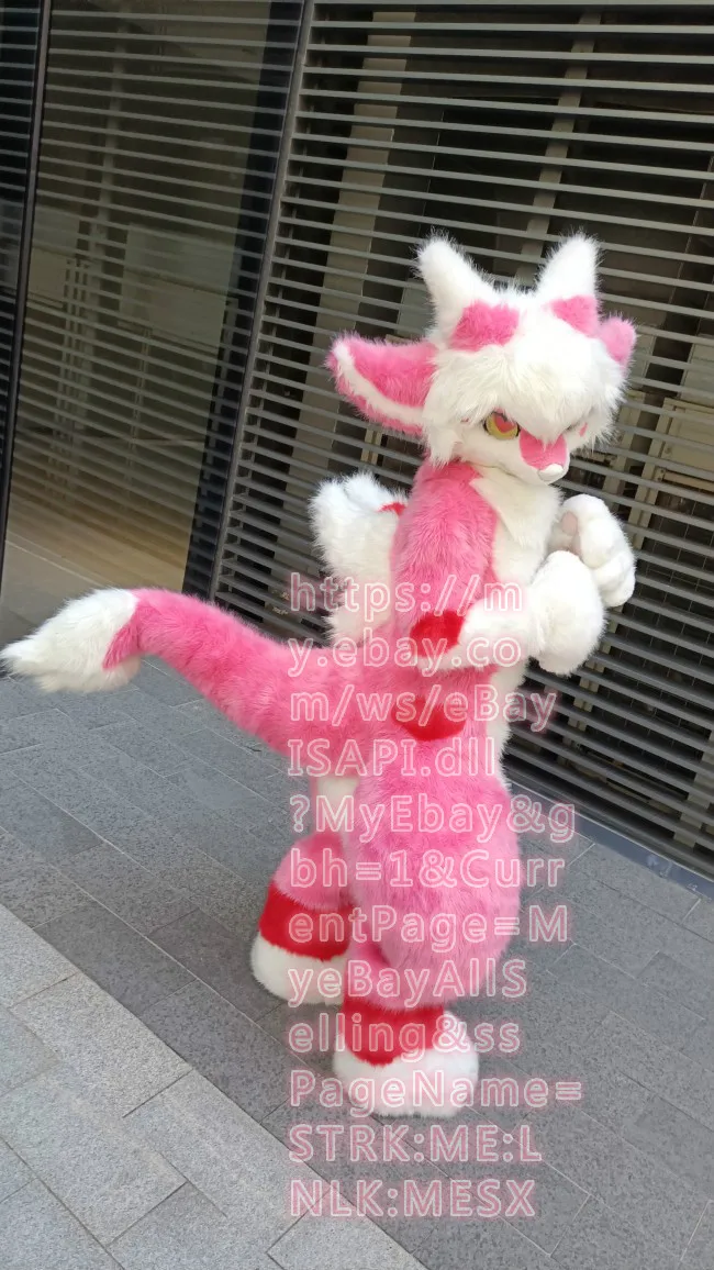 Brand-New-Pink-Japan-Style-Fox-Cat-Furry-Fursuit-Suit-Mascot-Costume ...