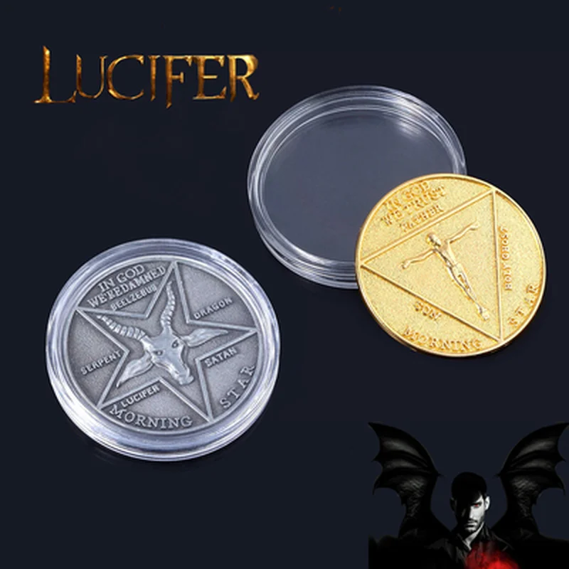 Lucifer-moneda-conmemorativa-Morningstar-sat-nica-accesorios-de-Metal ...