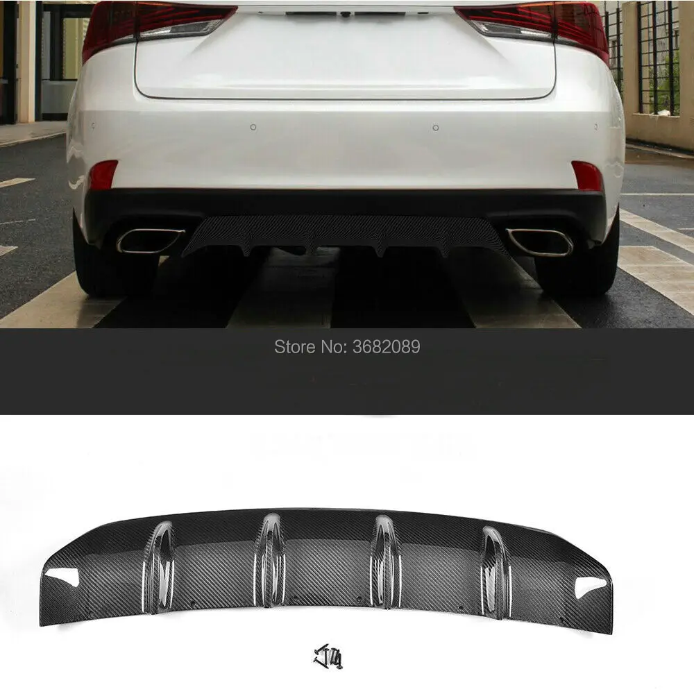 Real-Carbon-Fiber-Rear-Bumper-Diffuser-Lip-Refit-Factory-Cover-Bodykit ...