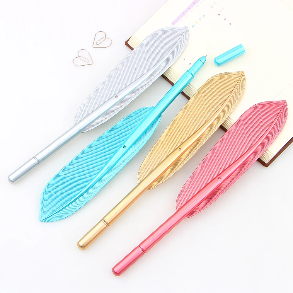 1 Piece Beautiful Feather Pens Ballpoint Pen Writing For School ...