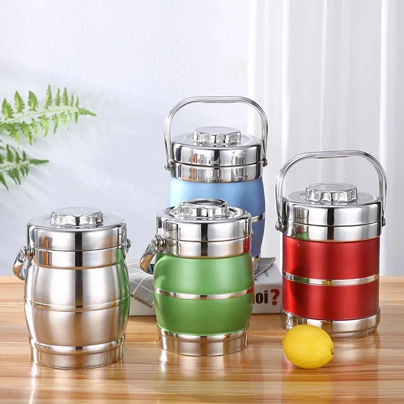 Stainless Steel Insulated Lunch Box Three layer Adult Student Large ...