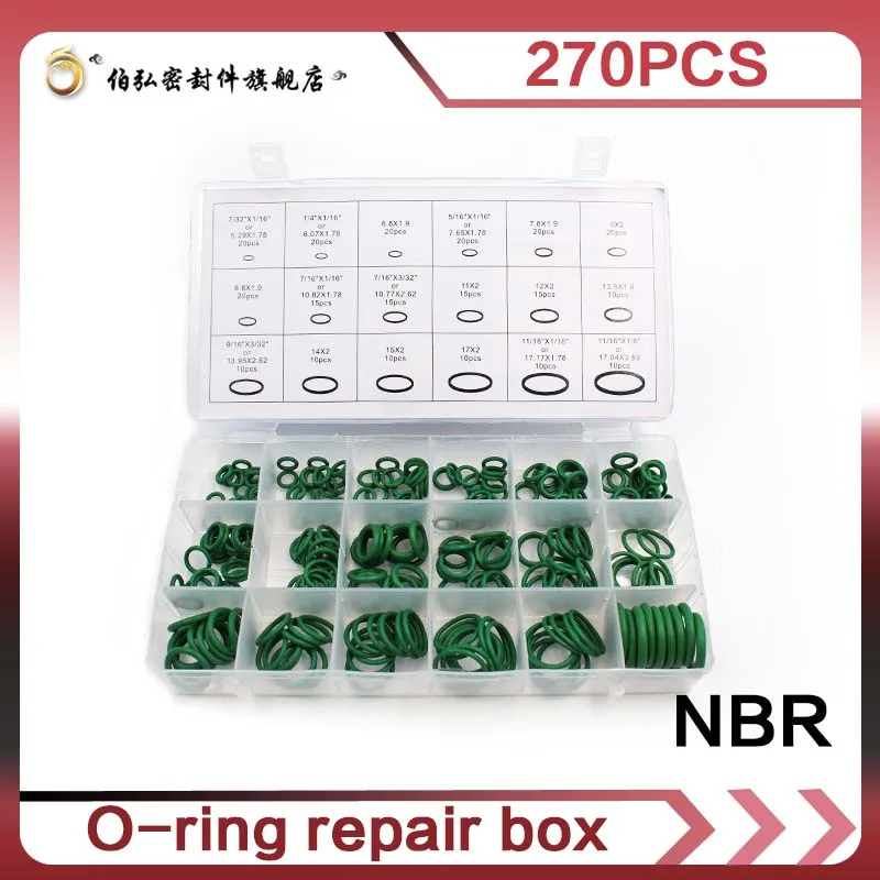 Nitrile Rubber 270pcs 18 Sizes O Rings NBR Sealing O-rings Washer ...