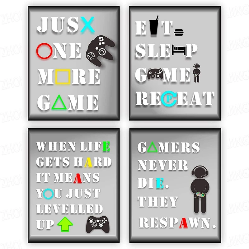 Gaming-Posters-Funny-Game-Art-Print-Inspirational-Quotes-Art-Painting ...