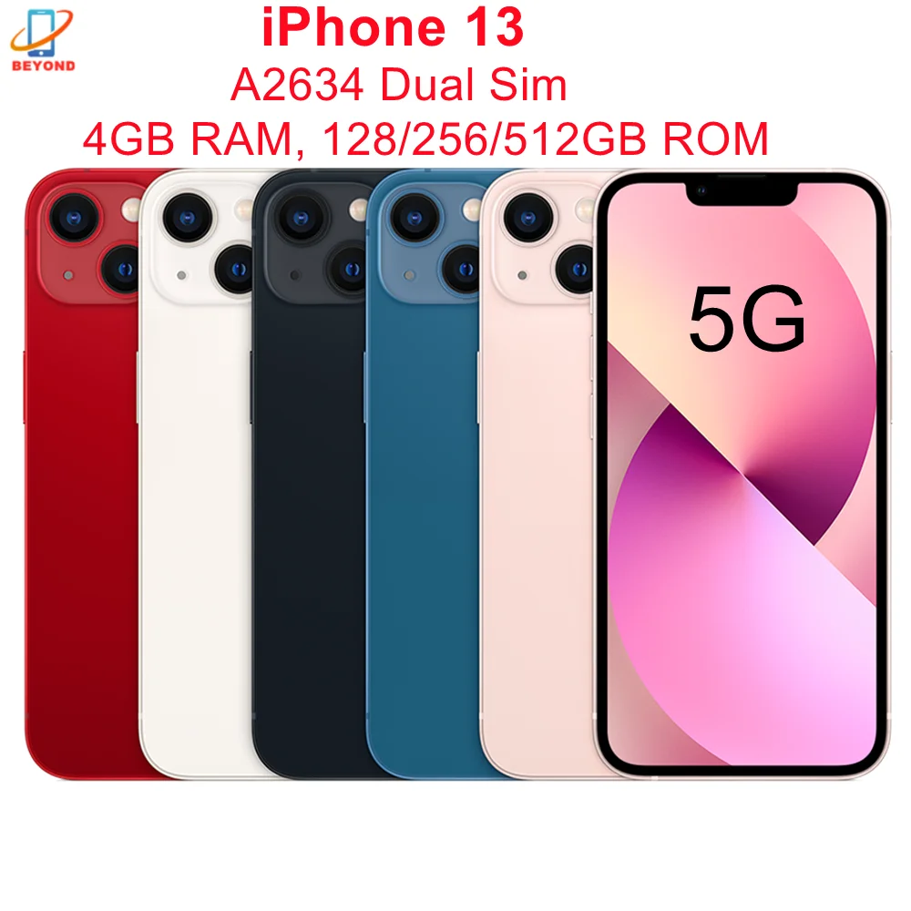 Apple iPhone 13 Dual Sim A2634 6.1" Super Retina XDR OLED Unlocked A15 ...