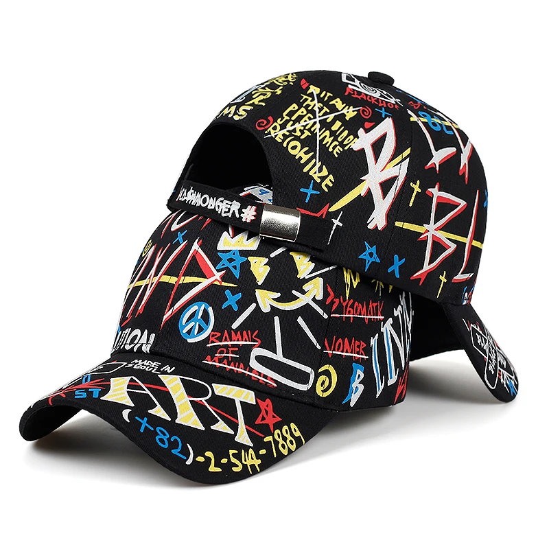 Gorra de béisbol de algodón ajustable para hombre y mujer, gorro de béisbol con estampado de hip ...