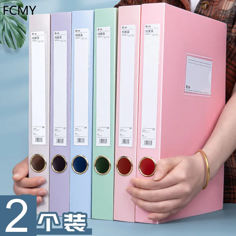 2021 New 2pcs Colorful File Holders Document Boxes Folding File Storage ...