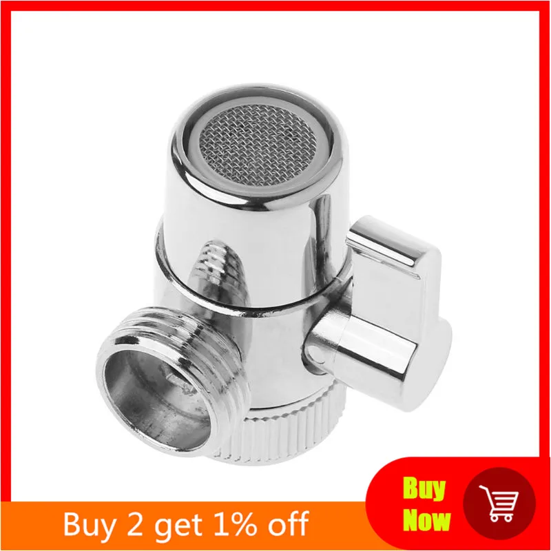 Brass 3-way Diverter Valve Faucet Connector Adapter Three Head Function ...