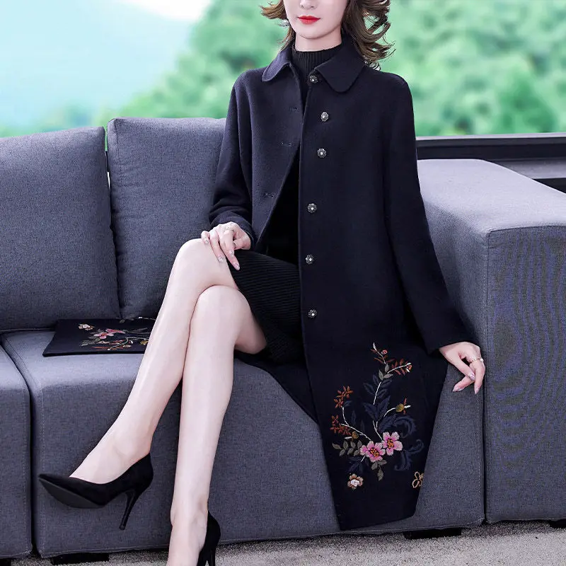Heavy-Industry-Embroidery-Double-Faced-Fake-Cashmere-Coat-Ladies-Winter ...