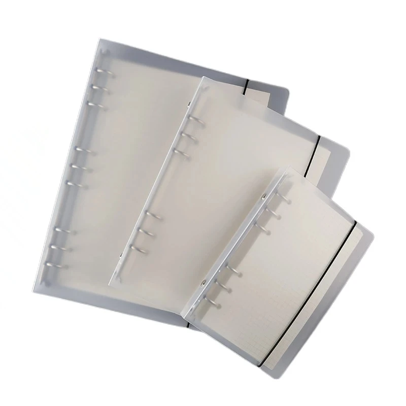 Transparent-Loose-Leaf-Binder-Colored-Pink-Purple-A5-A6-Notebook-Paper ...
