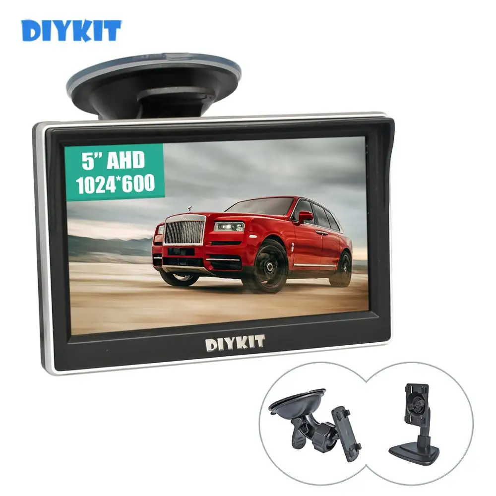 DIYKIT 1024*600 5inch IPS AHD Rear View Car Monitor Parking Backup ...
