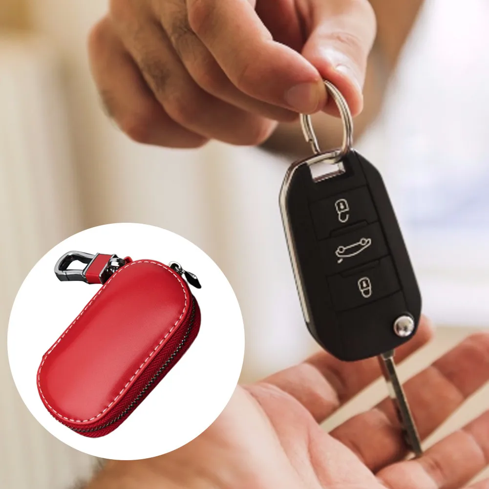Key Case Multi-function Leather Car Key Bag For Faraday Cage Keyless ...