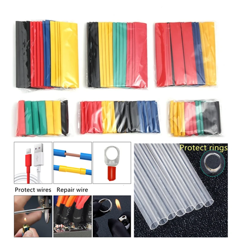 Set Polyolefin Shrinking Assorted Heat Shrink Tube Electrical Wrap Wire ...