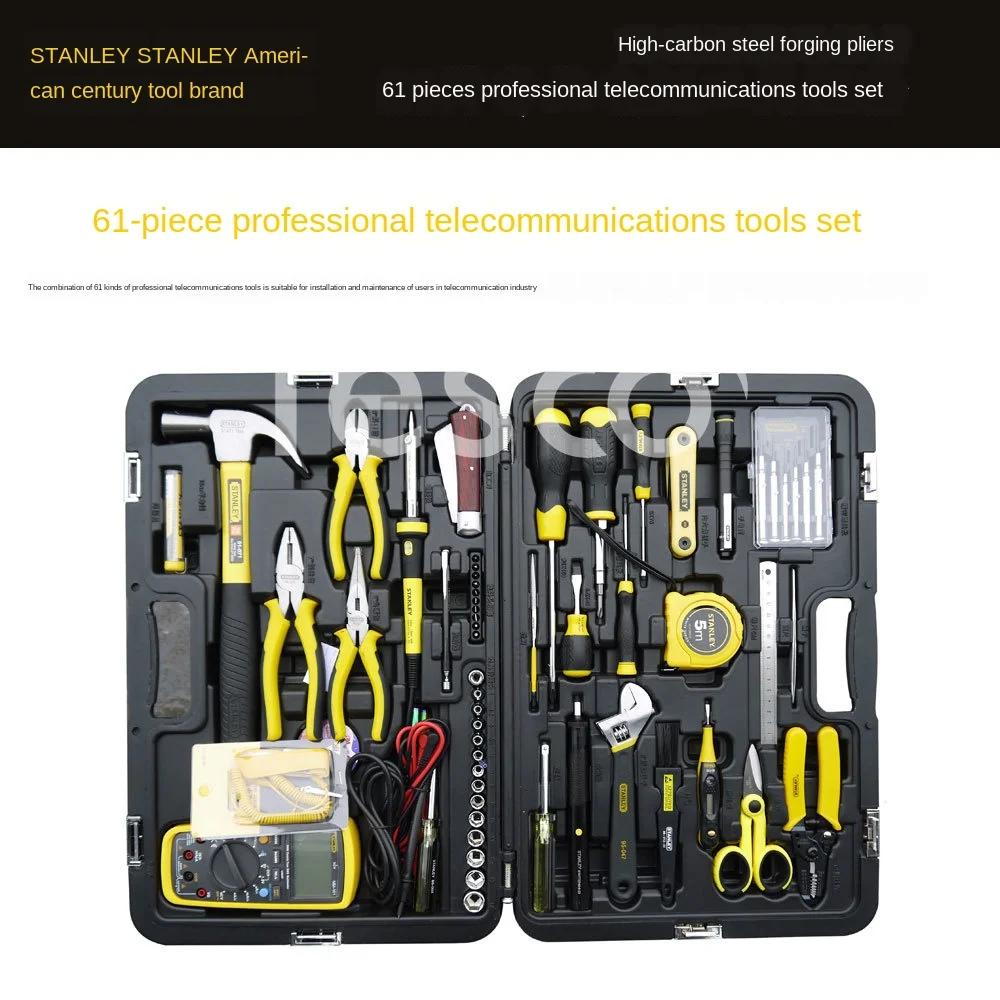 Stanley 61 Pieces Of Professional Telecommunications Tool Set Household ...