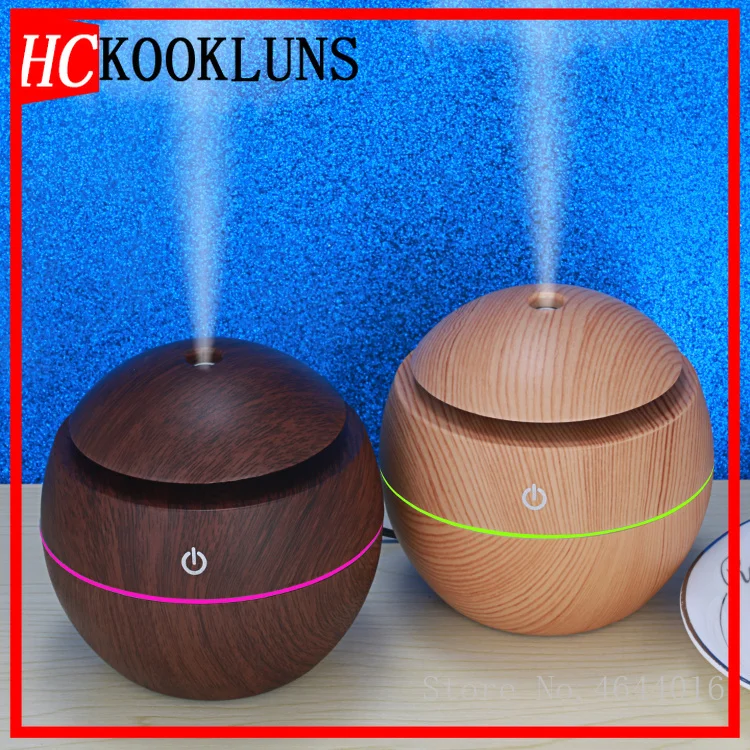 130ml Wood Grain air Humidifier with LED Light 150ML Ultrasonic ...