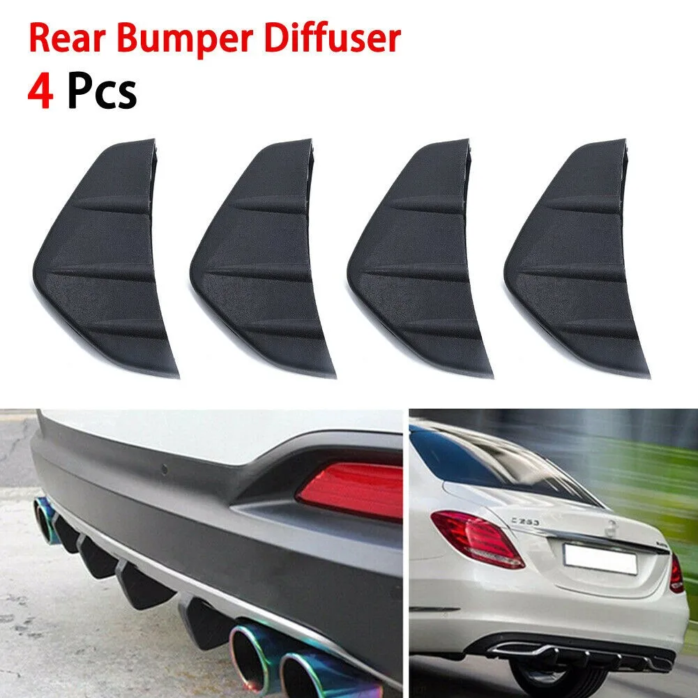 4 PCS Modified Fin Rear Spoiler Car Rear Bumper Spoiler Diffuser Fin ...