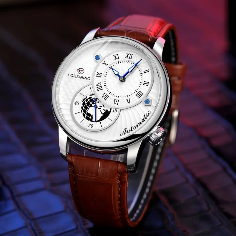 FORSINING-Men-s-Mechanical-Watch-Fashion-Double-Dial-Automatic-Winding ...