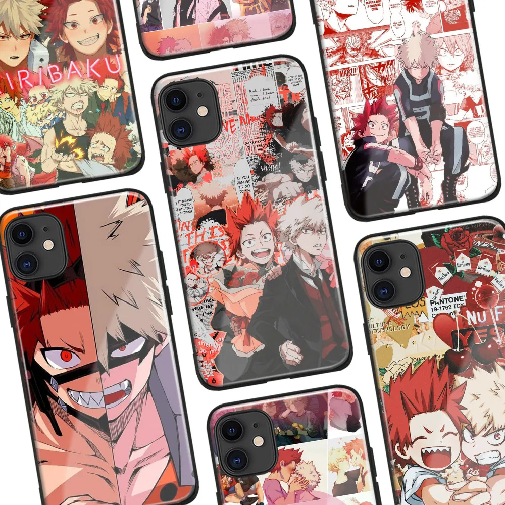 Kiribaku Eijiro Kirishima Katsuki Bakugo Silicone Glass Phone Case ...