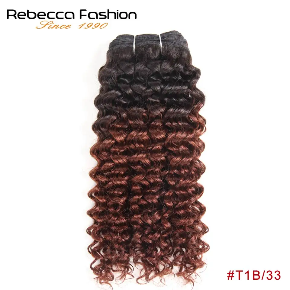 Rebecca Remy человеческие волосы пучки 100 г бразильские кудри плетение ...