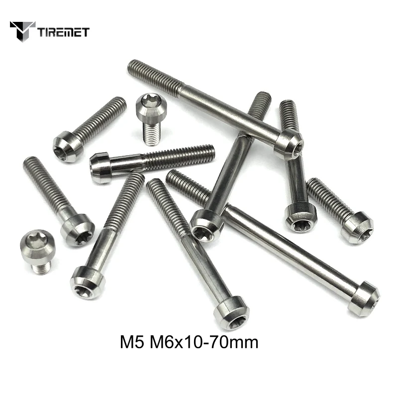 1Pcs Titanium Bolts Torx Head Screw Silver M5 M6x10-70mm Fit Bicycle ...