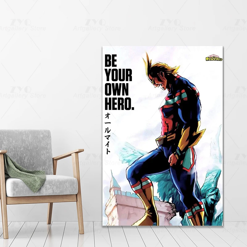 My Hero Academia Anime Academia All Might Posters Canvas Mural Bedroom ...