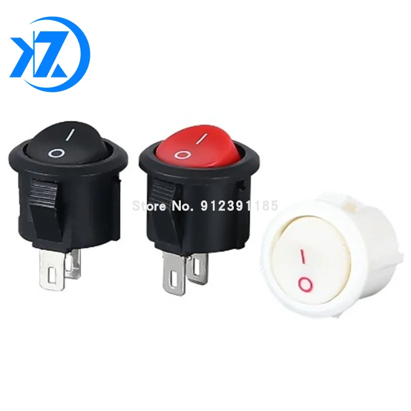 6Pcs-20mm-Diameter-Round-Rocker-Switches-Black-Mini-Round-Black-White ...