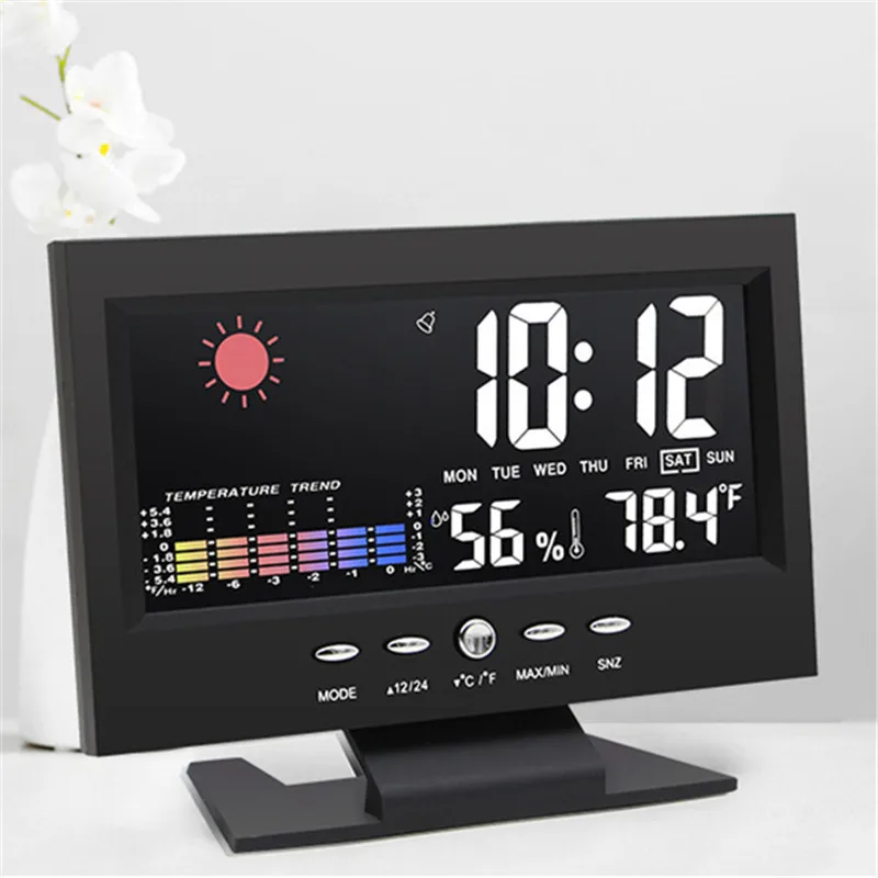 Weather Electronic Desk Clock Table LED Color Screen Forecast ...