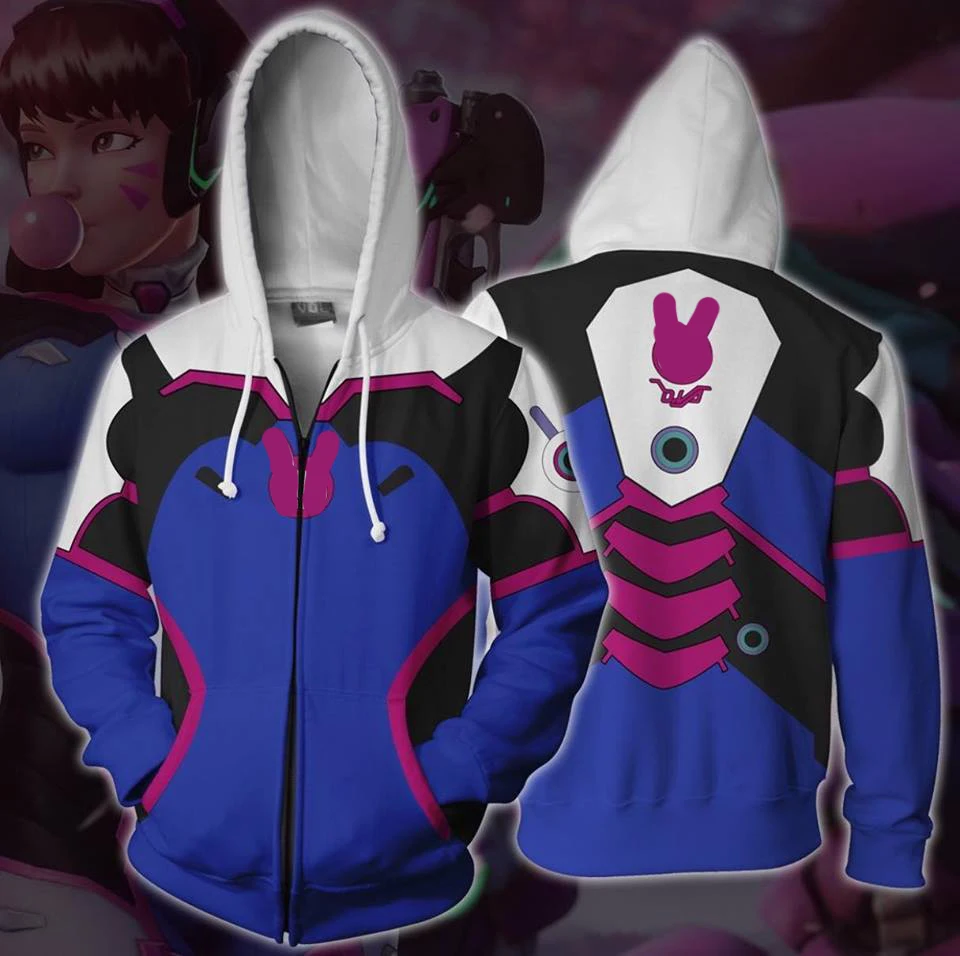 Game OW D.VA Dva Costumes Hana Song 3D Printed Sweatshirt Sweater ...