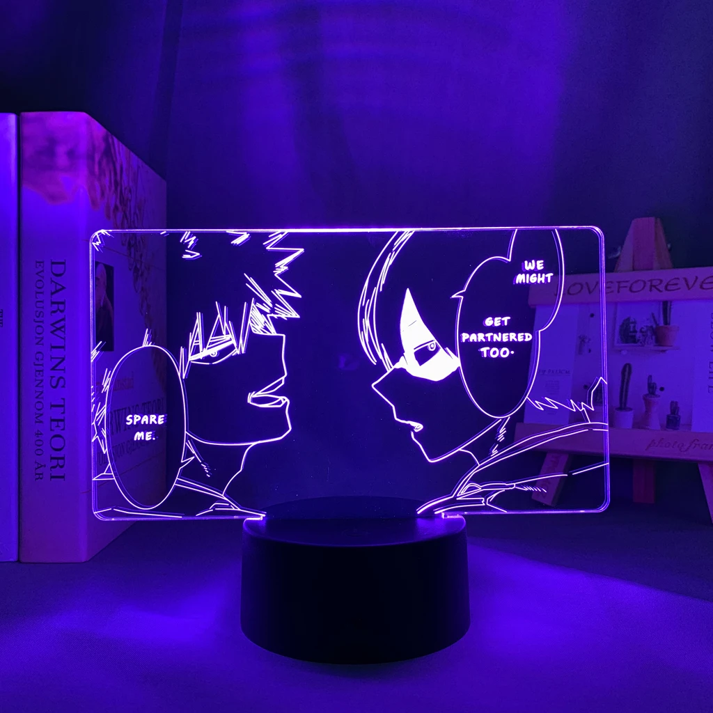 Anime Led Night Light My Hero Academia Bakugo Shoto Todoroki For Room ...