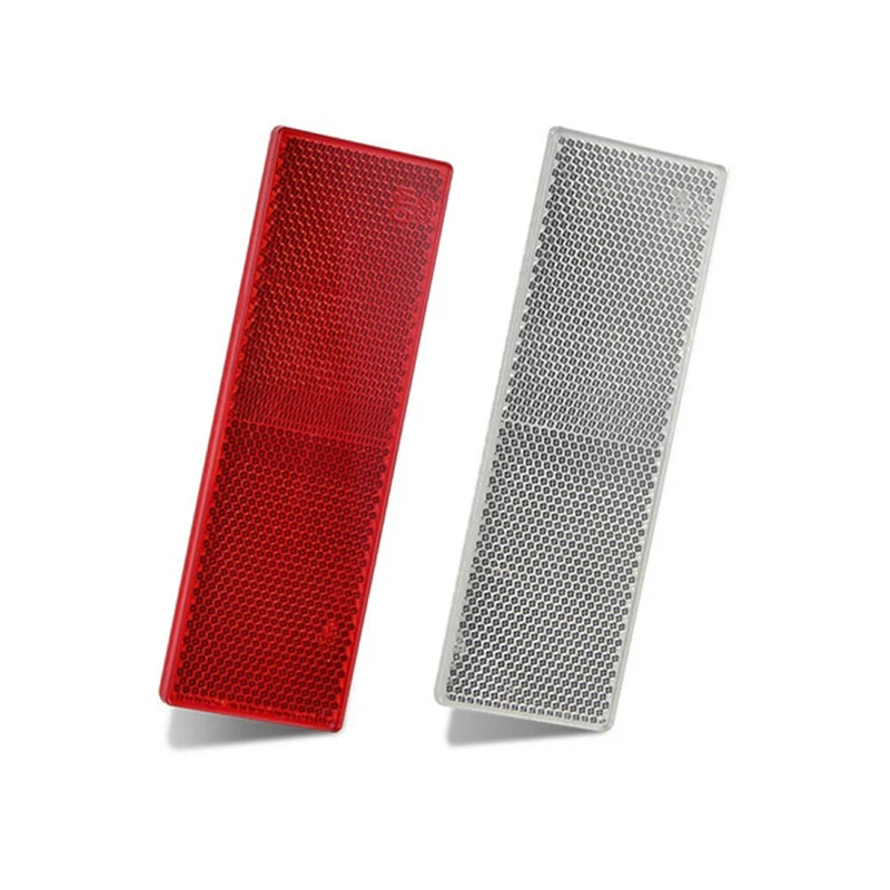 Red/White Truck Motorcycle Adhesive Rectangle Plastic Reflector ...