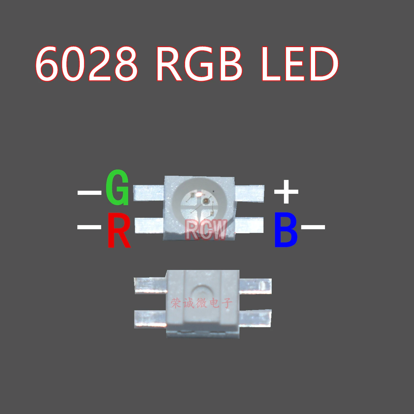 100pcs Smd 3528/6028 Rgb Led Common Anode Smt Chip Tricolor (red Green ...