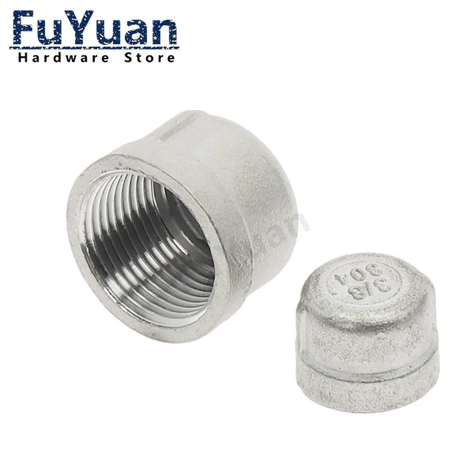 Silver Thread Sourcing Map 4pcs Hex End Cap 304 Stainless Steel Nut ...