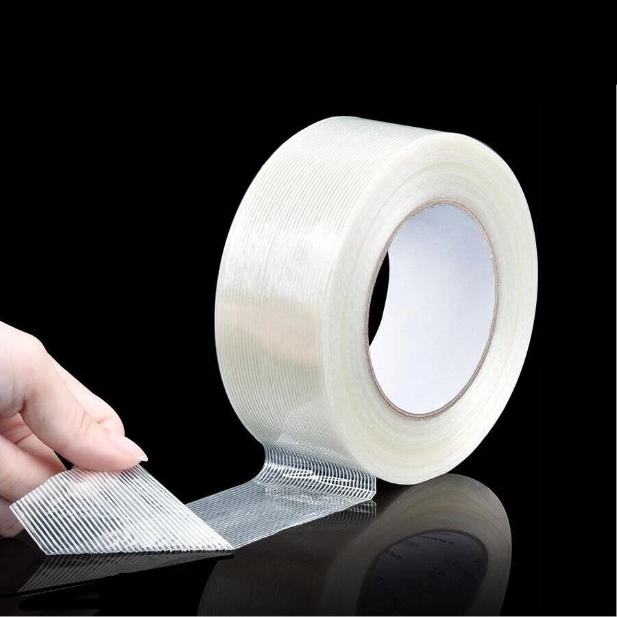 25M Strong Glass Fiber Transparent Striped Single Side Adhesive Tape ...