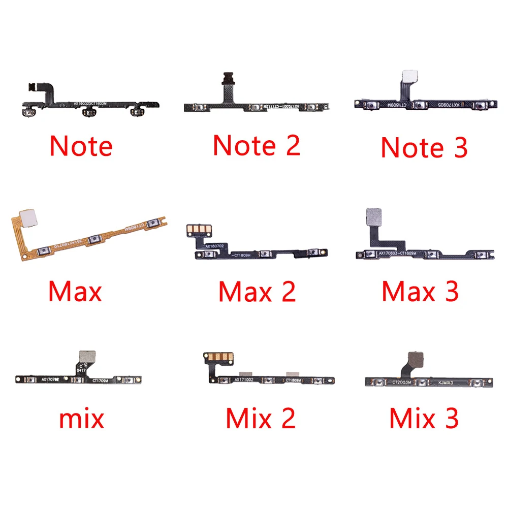 Volume On Off Button flex For Xiaomi Mi Max Mix Note 1 2 2s 3 Pro A2 Lite A1 A3 Power Flex Cable ...
