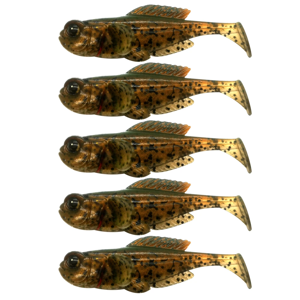 5pcs/Pack Goby Paddle Soft Bait 80mm 9.5g New Swimbait Ultra Realistic ...
