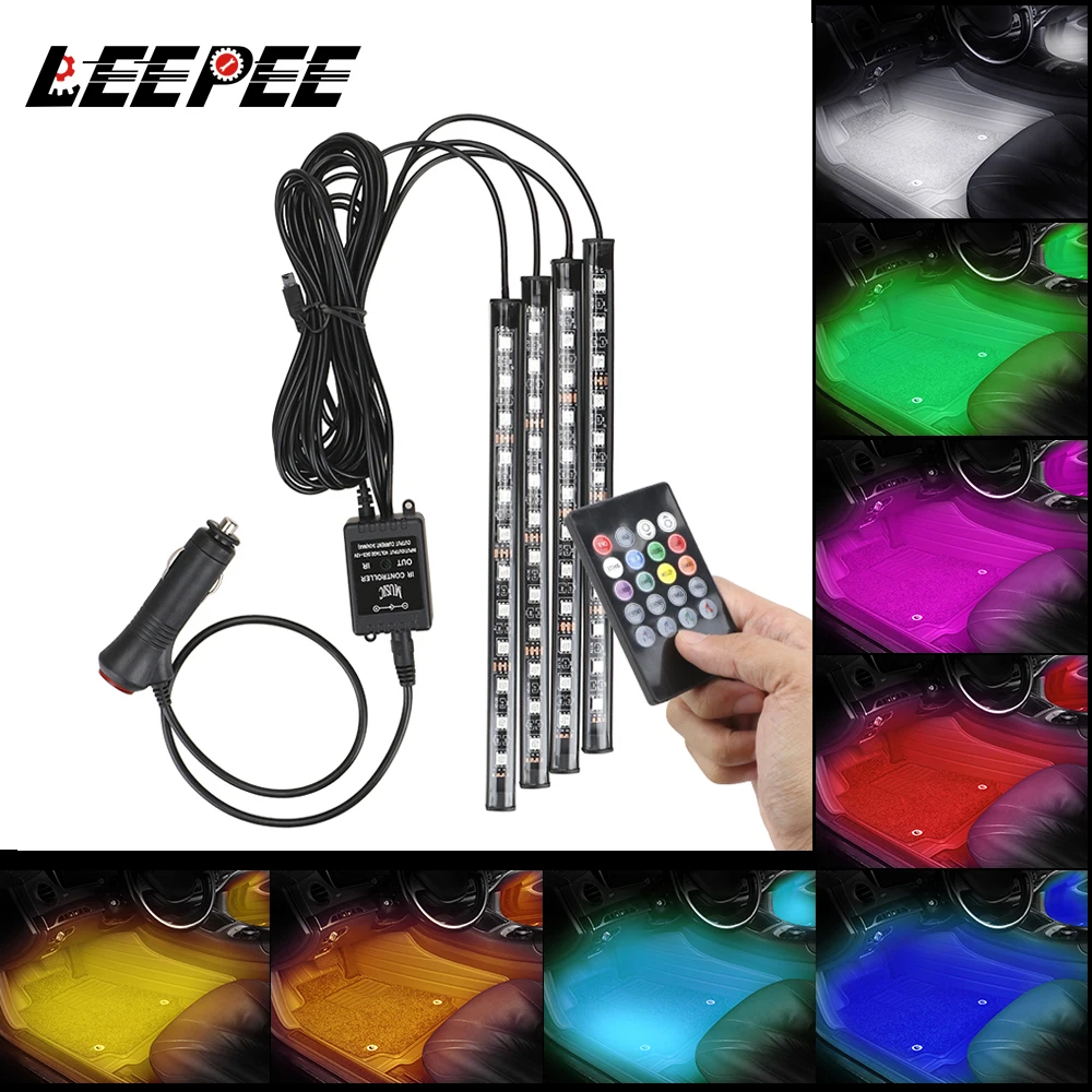 LEEPEE-24-36-48-LED-Atmosphere-Lamp-LED-Strips-Car-Decorative-Lights ...