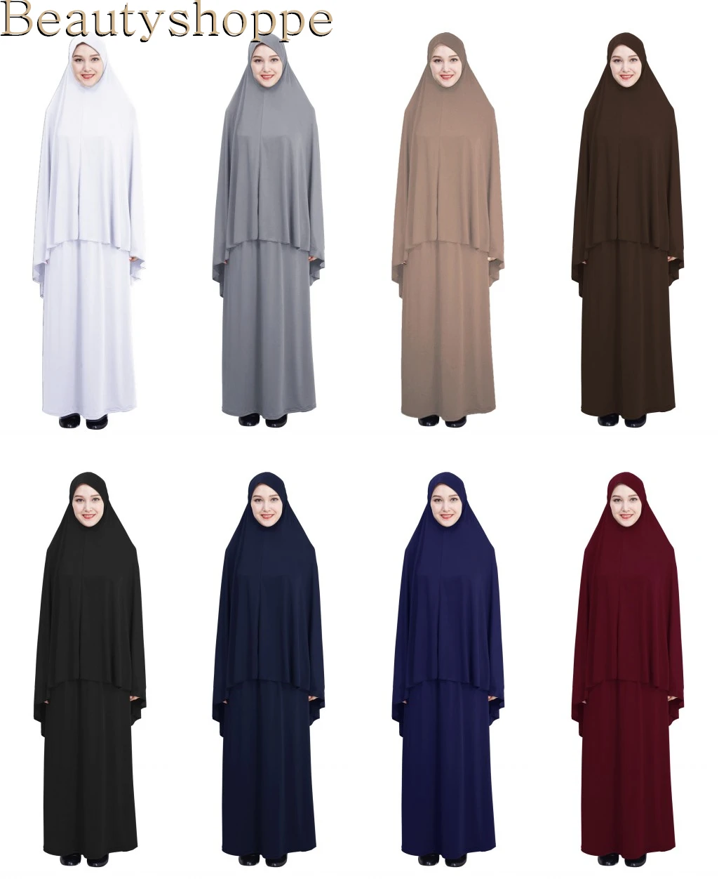 Full Cover Muslim Women Prayer Dress Niquab Long Scarf Khimar Hijab ...