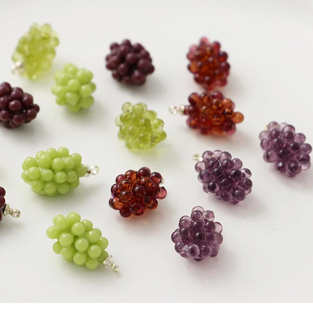 Grape Charms Parts | Handmade Material | Earrings Pendants ...