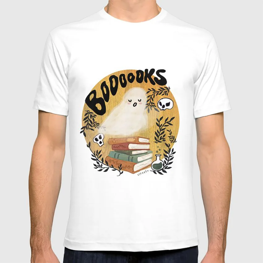 Spooky-Book-Lover-T-Shirt-Ghost-Books-Bookworm-Book-Lover-Spooky-Creepy ...