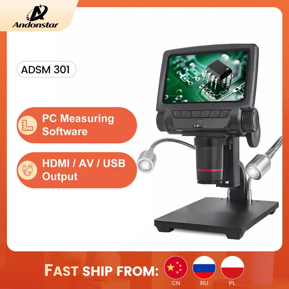 Andonstar Digital Microscope ADSM301 HDMI/AV Long Object USB Distance ...