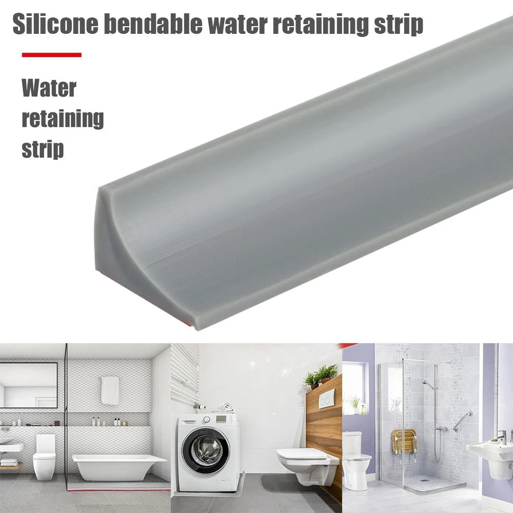 Silicone Bathroom Water Stopper Self-adhesive Water Retaining Strip ...