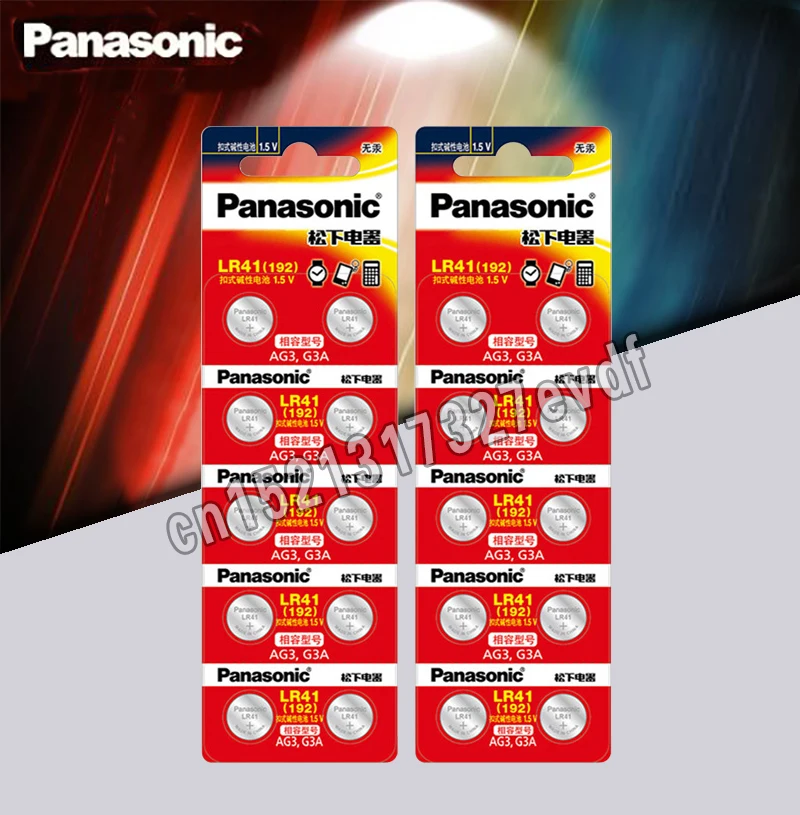 20pcs LR41 Button Cell Batteries Panasonic 100% Original SR41 AG3 G3A ...