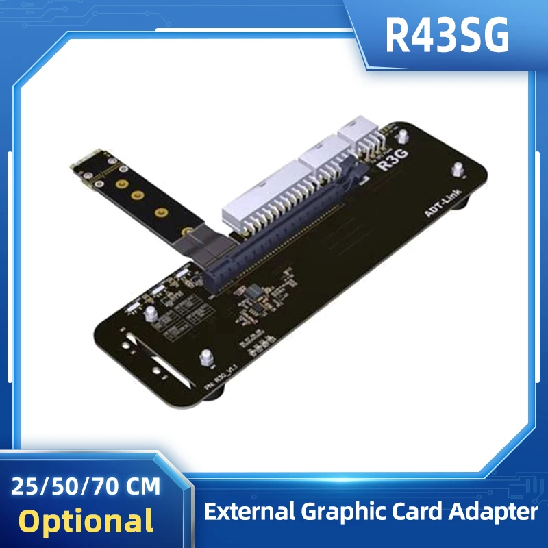 노트북용 M.2 MKey NVME 외장 그래픽 카드 도크, PCIe x16 M.2 NVMe eGPU R43SG 어댑터, ITX ...