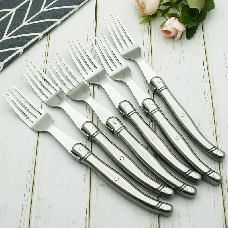 Laguiole-Stainless-Steel-Steak-Forks-set-Silver-Dinner-Fork-Tableware-Hollow-Handle-Cutlery ...