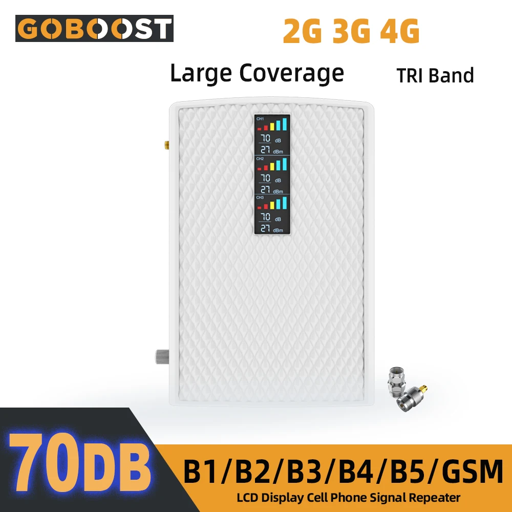 GOBOOST 4G Cellular Repeater Tri Band 850 900 2100 Phone 3G Signal ...
