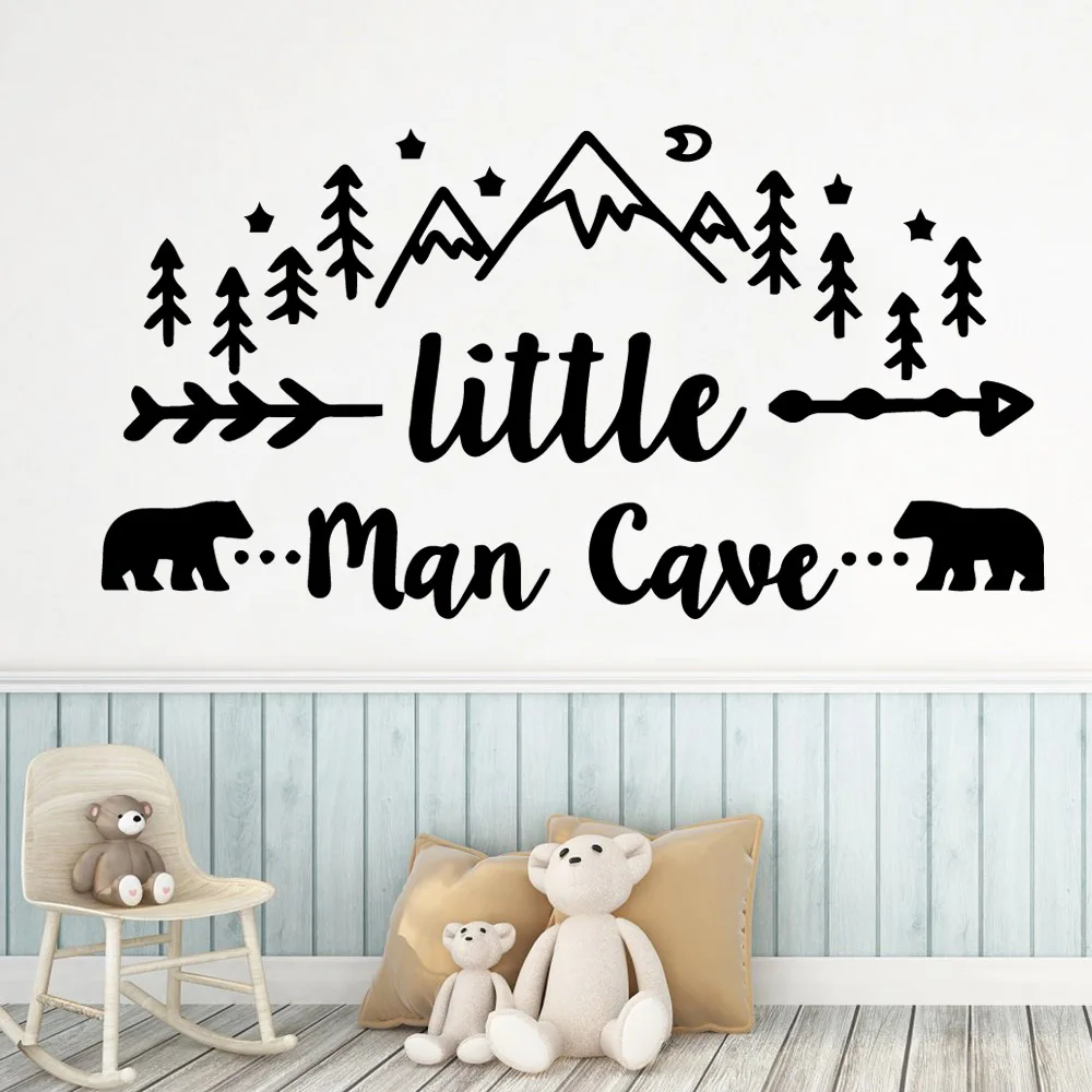 New Arrival Little Man Cave Vinyl Wall Art Decal Wall Stickers For Kids ...