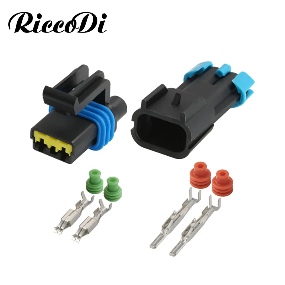 1-20-Sets-2-8mm-Delphi-2-Pin-Male-Female-Metripack-Plug-PA66-Waterproof ...