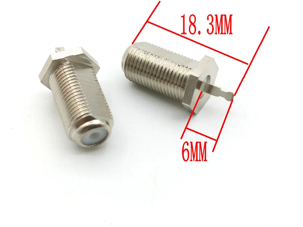 5PCS F ADAPTER COPPER F Type Panel Mounted Socket Female Jack Solder ...