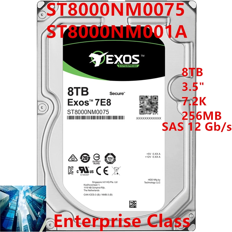 Original HDD For Seagate 8TB 3.5" 7.2K SAS 256MB For Internal HDD For ...