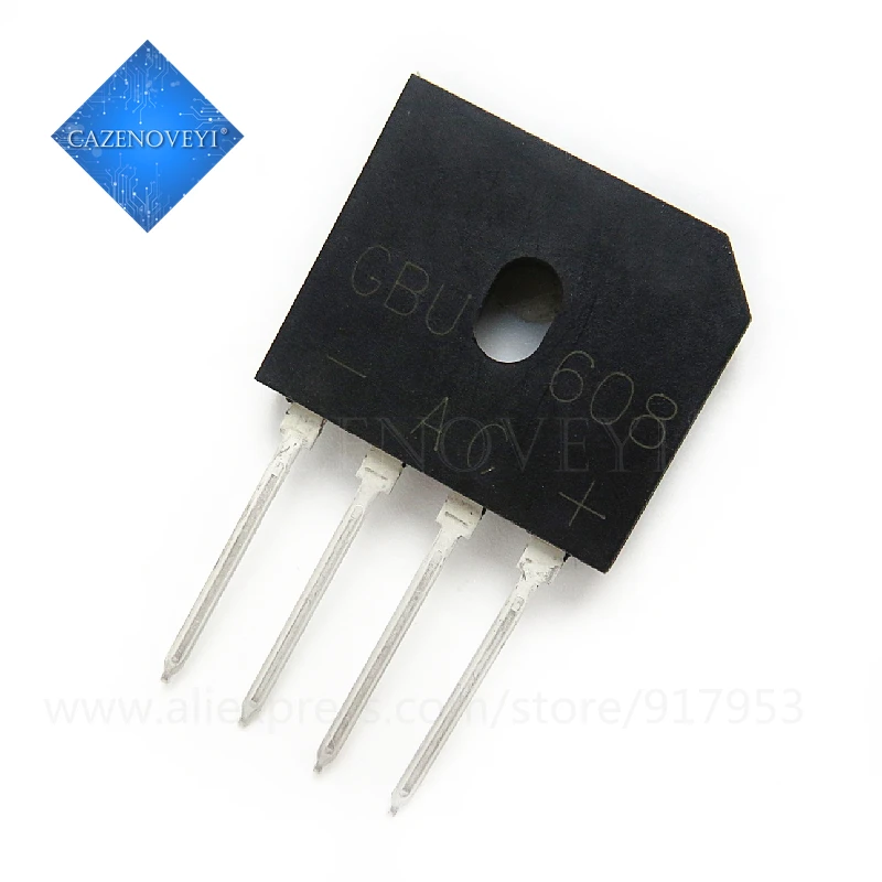 5pcs/lot GBU608 GBU 608 ZIP 4 6A 800V Bridge Rectifier In Stock|5pcs ...