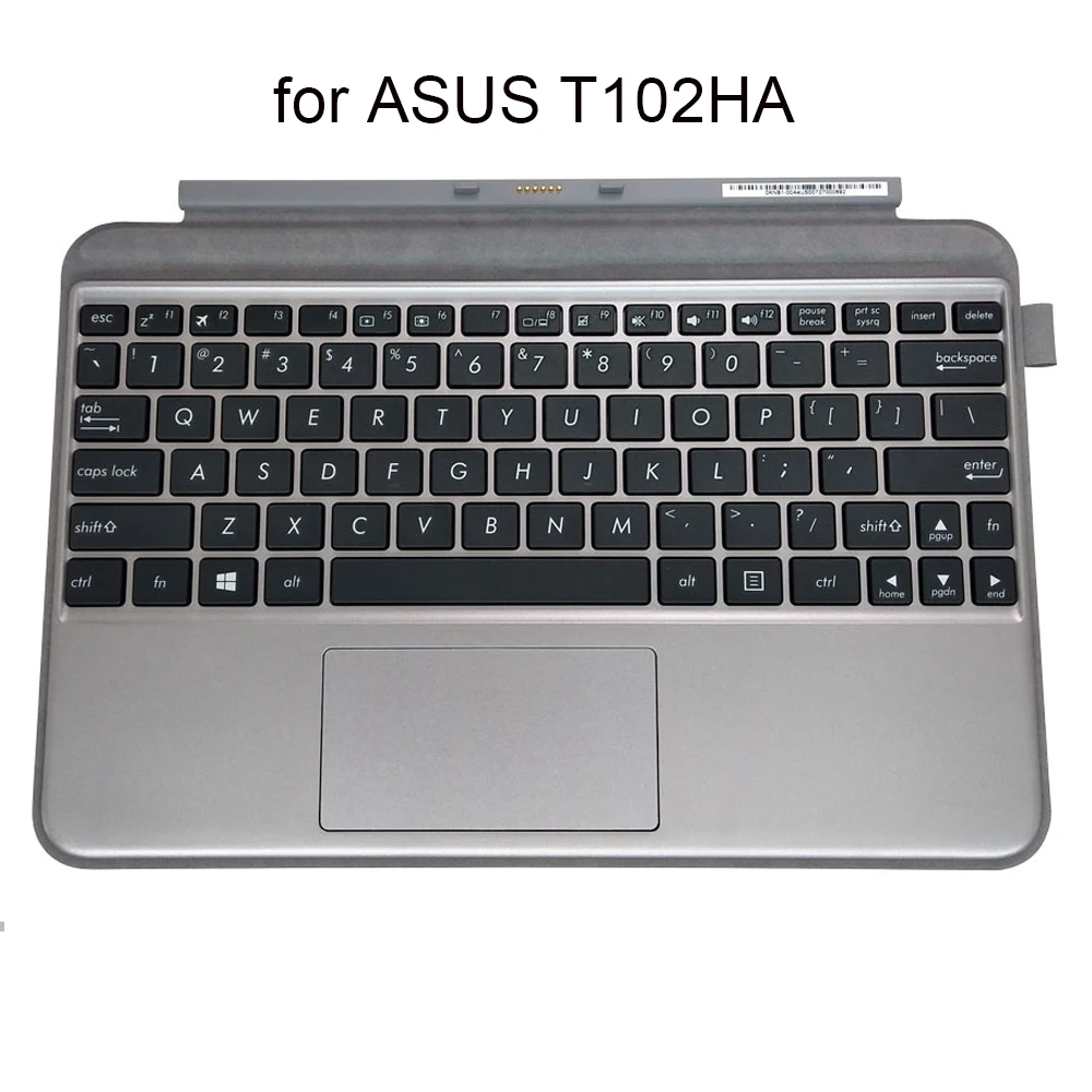 Asus Transformer Mini T102HA US QWERTY 교체 키보드 용 영어 키보드 탑 케이스 손목 받침대, 실버 ...